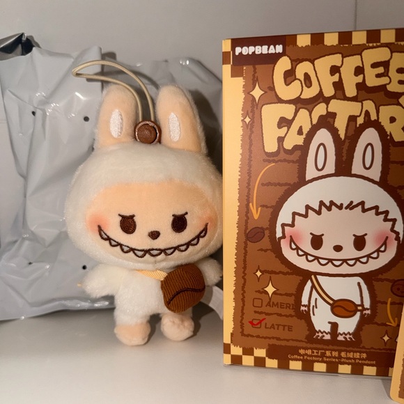 POP MART | Toys | Pop Mart Coffee Factory Plush Pendant Labubu Bean ...